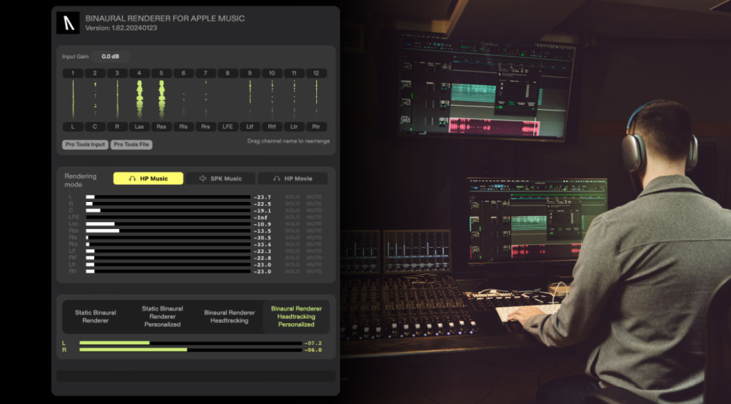 Binaural Renderer for Apple Music - hear your 7.1.4 session in Spatial